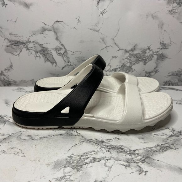 Spenco | Shoes | Spenco Women 8 Slide Sandal Black White Open Toe ...